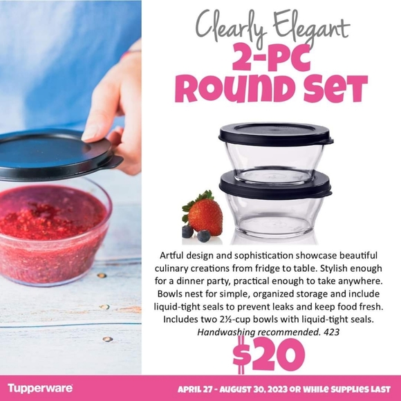 Tupperware | Kitchen | Tupperware 2 Pc Clearly Elegant | Poshmark